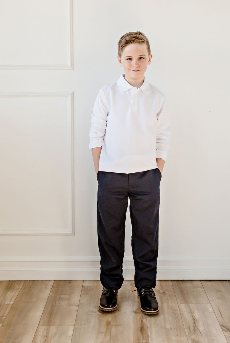 Polo à manches longues- Coupe Droite Junior – Uniformes HFM
